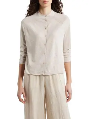 Eileen Fisher Organic Linen & Cotton Cardigan - Undyed Natural