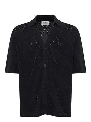 LANEUS Short-sleeve Cardigan - Black