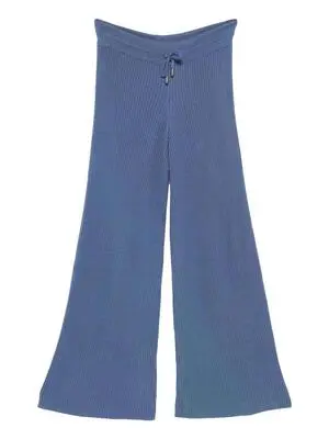 Eric Bompard Drawstring-fastening Ribbed Trousers - Blue