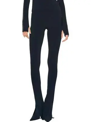 Norma Kamali Stud-embellished Flared Leggings - Black