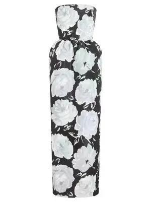Patou Floral Maxi Dress - Black