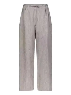 Loulou De Saison Clark Pleated Drawstring Trousers - Grey