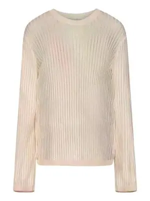 Loulou De Saison Hedora Semi-sheer Ribbed Jumper - Pink