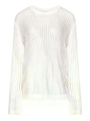 Loulou De Saison Hedora Semi-sheer Ribbed Jumper - White