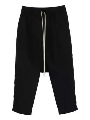 Rick Owens Drawstring Cropped Trousers - Black