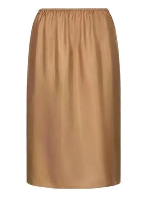 Loulou De Saison Vasali Silk Midi Skirt - Brown