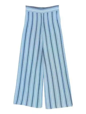 Eric Bompard Striped Palazzo Pants - Blue