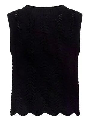 Loulou De Saison Vittoria Crochet Vest - Black