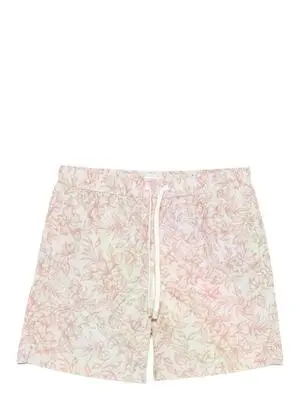 Eleventy Floral-pattern Swim Shorts - Neutrals