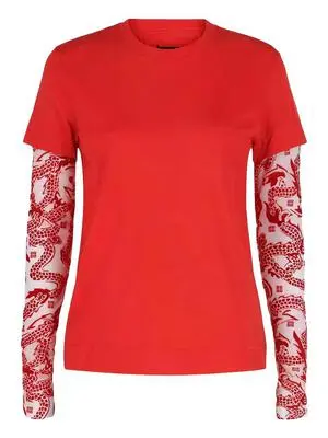 Givenchy Dragon Pattern Long-sleeve T-shirt - Red