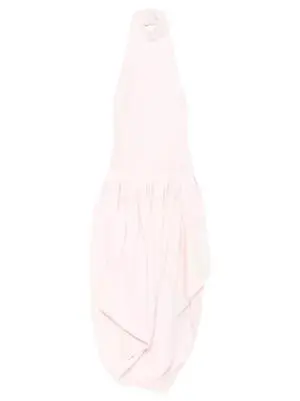 Magda Butrym Halterneck Draped Asymmetric Dress - Pink