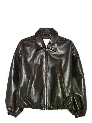 Citizens Of Humanity Bubble-hem Leather Bomber Jacket - Brown