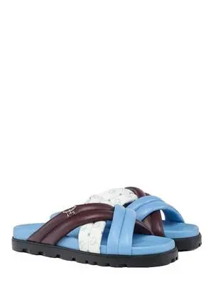 Mcm Monogram Cross Sandals - Winetasting