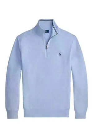 Polo Ralph Lauren Knitwear With Zip Mock-neck - Blue