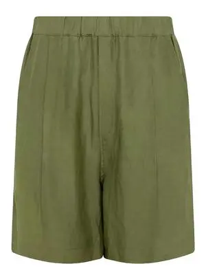 LANEUS Elasticated Waist Bermuda Shorts - Green