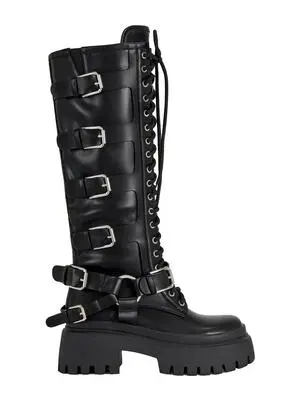 AZALEA WANG Saxen Flatform Boots - Black