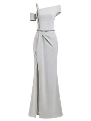GEMY MAALOUF Asymmetrical Neckline Maxi Dress