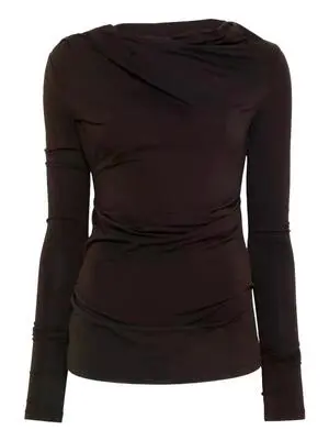 ENTIRE STUDIOS Drape Long-sleeve Top - Brown