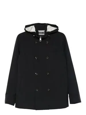 MONTECORE Hooded Double-breasted Jacket - Black