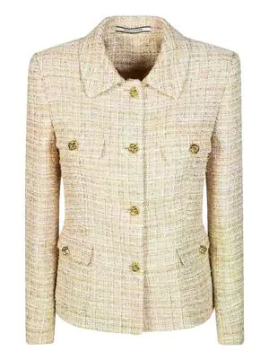 Tagliatore Collared Tweed Jacket - Neutrals