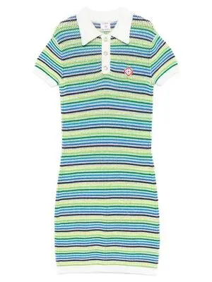 Casablanca Striped Mini Dress - Green