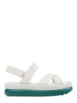Camper Cross Strap Platform Sandals - White