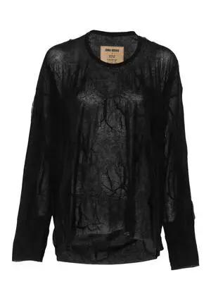 UMA WANG Round-neck Top - Black