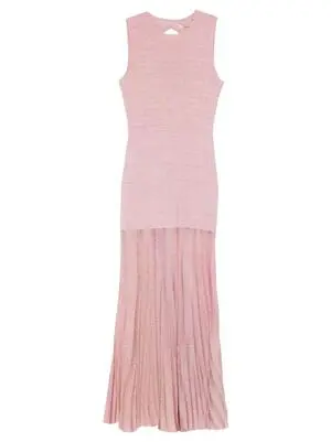 TWINSET Pleated Cut-out Maxi Dress - Pink