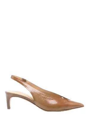 DEL CARLO Pointed Slingback Pumps - Brown