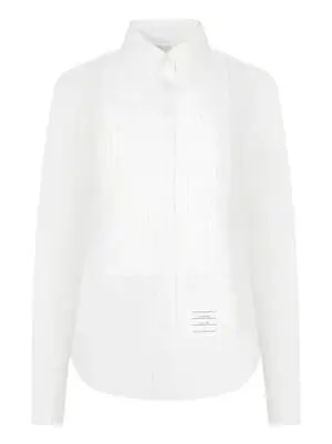Thom Browne Pleated-bib Buttoned Shirt - White