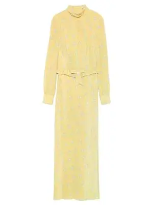 Alessandra Rich Floral-print Ruffled Midi Dress - Yellow