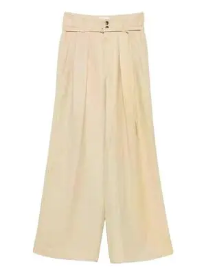 TELA Belted Pleated Trousers - Neutrals