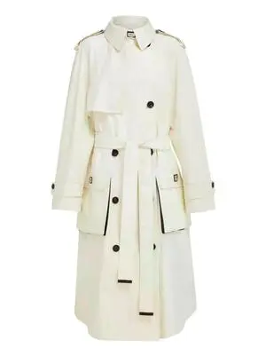 FERRAGAMO Coated Linen Trench Coat - Neutrals