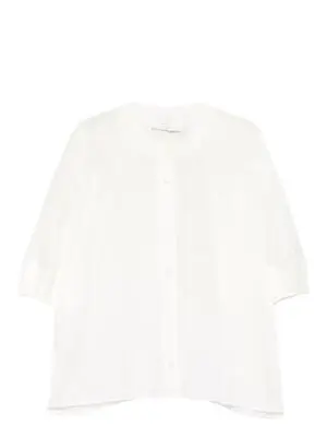 TELA Button-up Textured Shirt - Neutrals