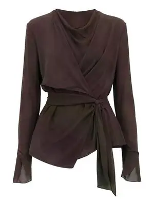 CORTANA Wrap Tie Top - Grey