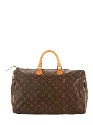 LOUIS VUITTON 40 Speedy Monogram Canvas Tote Bag - Brown