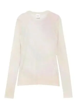Nanushka Long Sleeve Crewneck Top - Neutrals