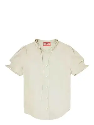 DIESEL C-india Cut-out Neck-strap Shirt - Neutrals