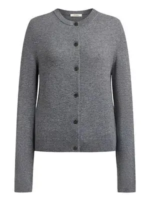 12 STOREEZ Crew-neck Cardigan - Grey