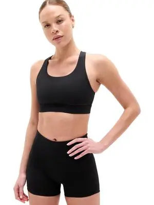 Athleta Interval Mesh Sports Bra D-Dd Black