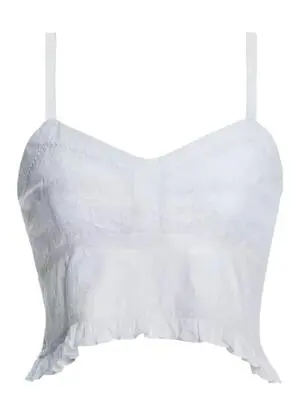 Agua Bendita Angel Ruffle Crop Top - White