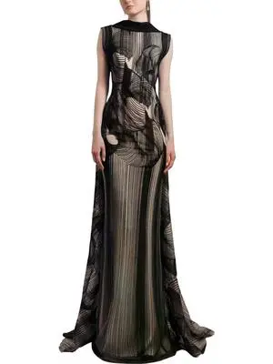 GEMY MAALOUF Embroidered Maxi Dress - Neutrals