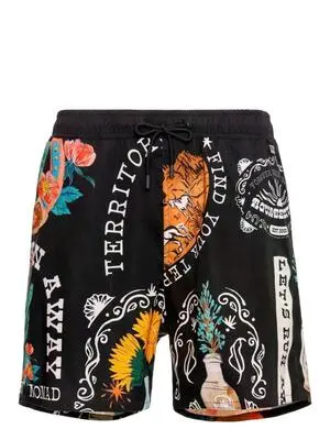 Agua Bendita Printed Swim Short - Black