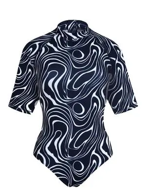 Vilebrequin Short Sleeve Uv Protection One-piece Rashguard - Navy