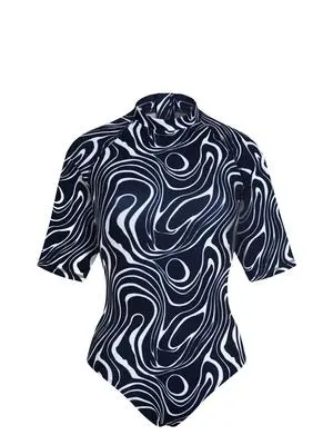 Vilebrequin Short Sleeve Uv Protection One-piece Rashguard - Navy