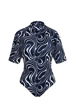 Vilebrequin Short Sleeve Uv Protection One-piece Rashguard - Navy