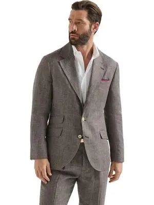 Brunello Cucinelli Linen Cavallo Blazer - Hazelnut