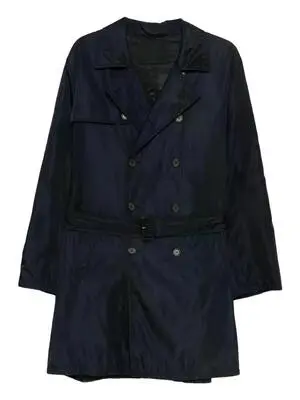 Prada 2000s Double-breasted Raincoat - Blue