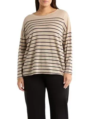 Eileen Fisher Organic Linen & Organic Cotton Crewneck Sweater - Ink