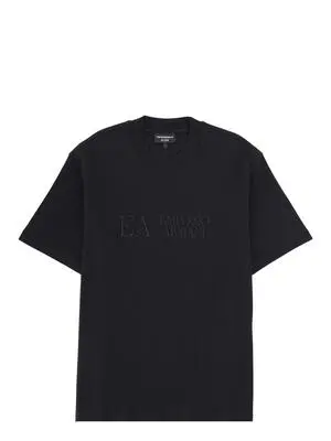 Emporio Armani T-shirt With Icon Embroidery - Black